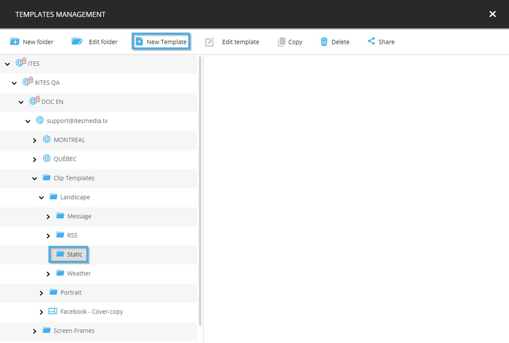 How to create a static template