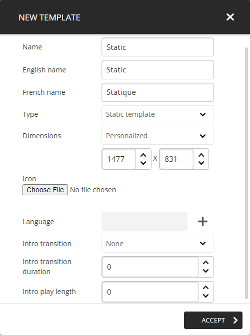 How to create a static template