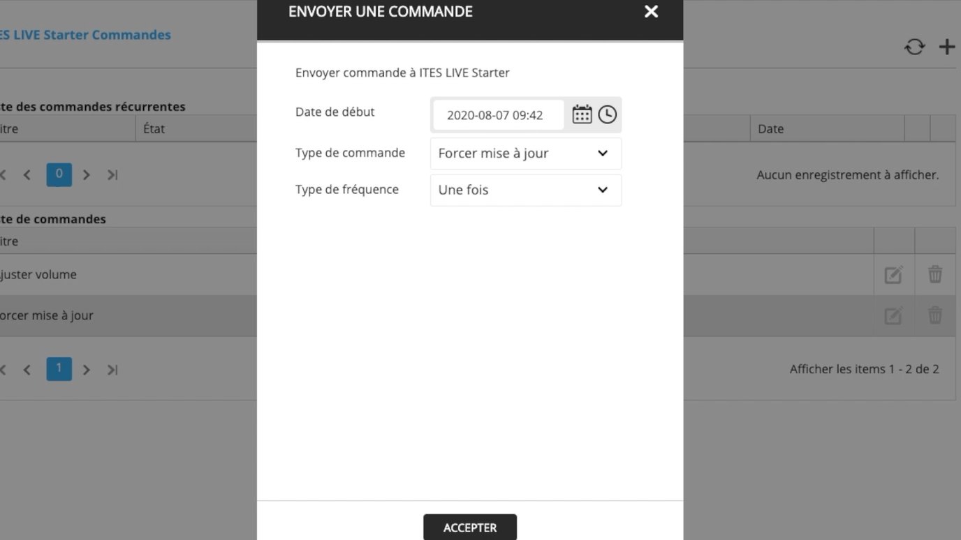 Console de commandes