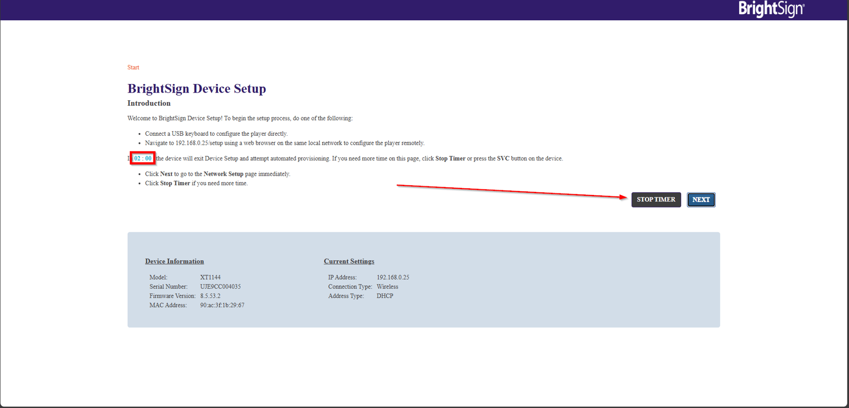 How to manually configure your Brightsign's network settings