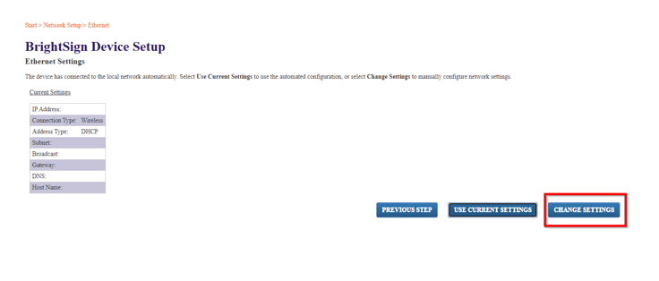 How to manually configure your Brightsign's network settings