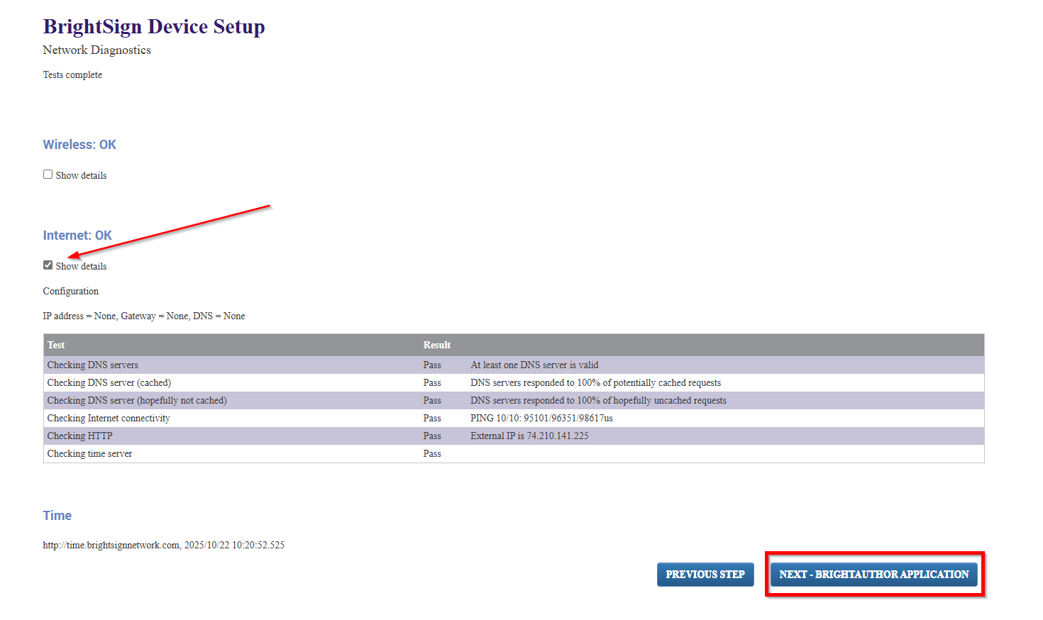How to manually configure your Brightsign's network settings