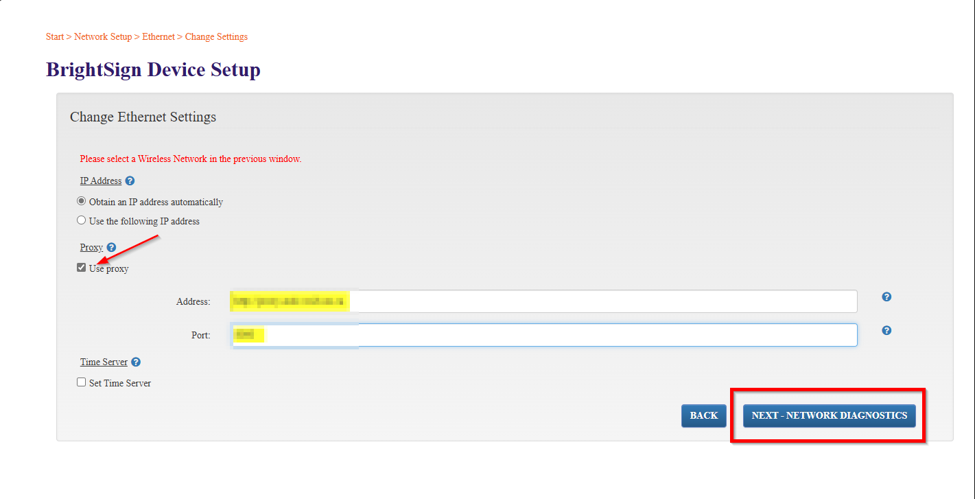 How to manually configure your Brightsign's network settings